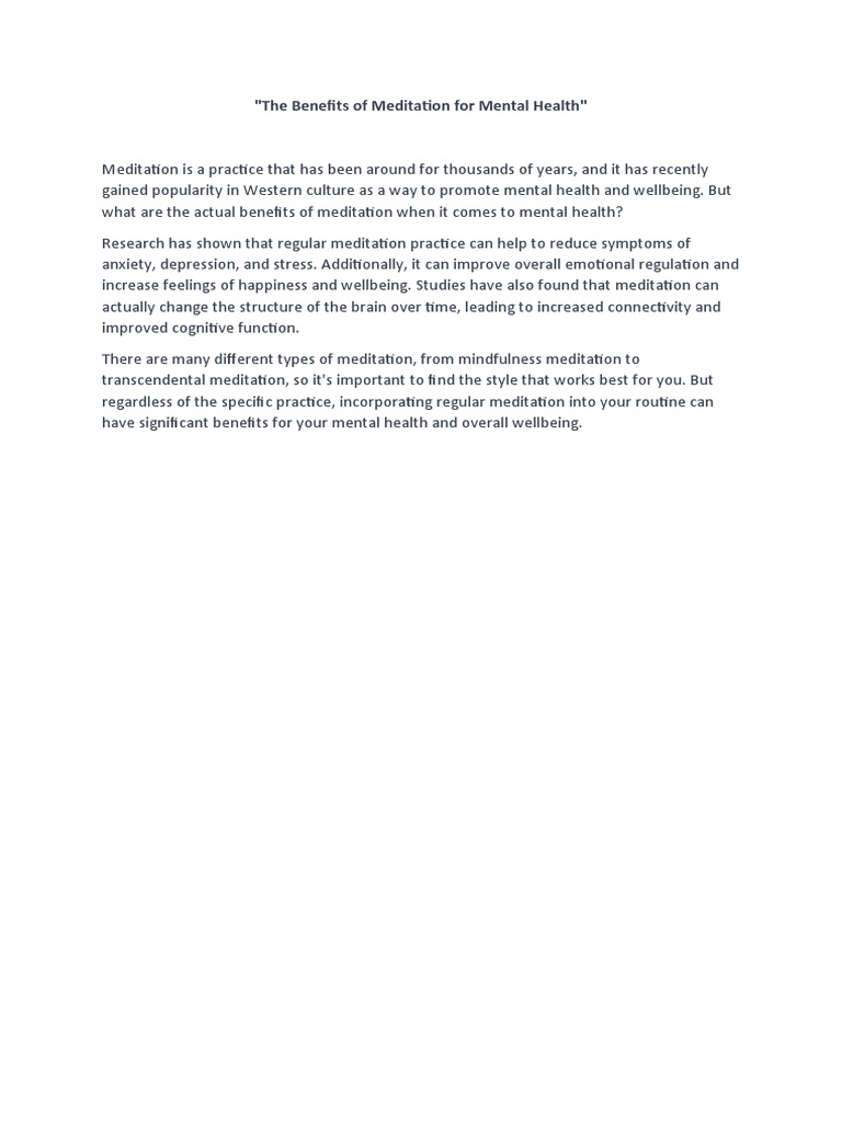 Sample Article On Health and Wellness | PDF