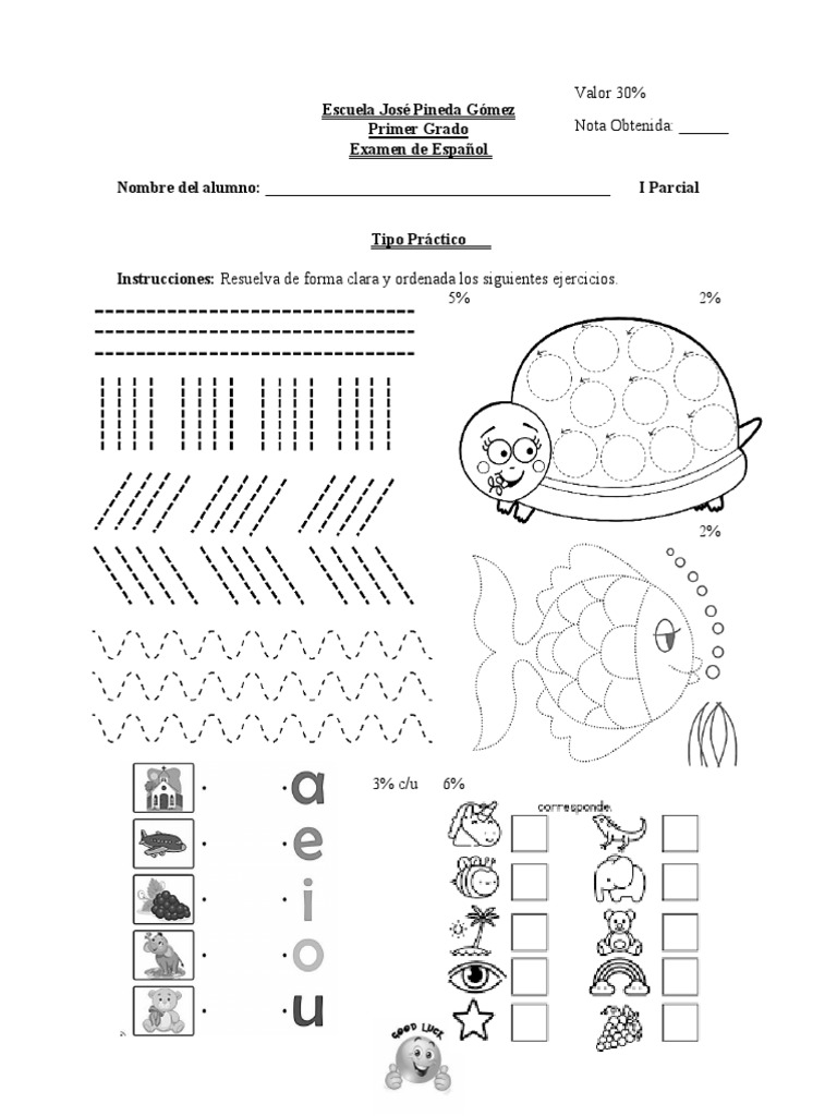 Exámenes Primer Grado 2023 Primer Parcial | PDF