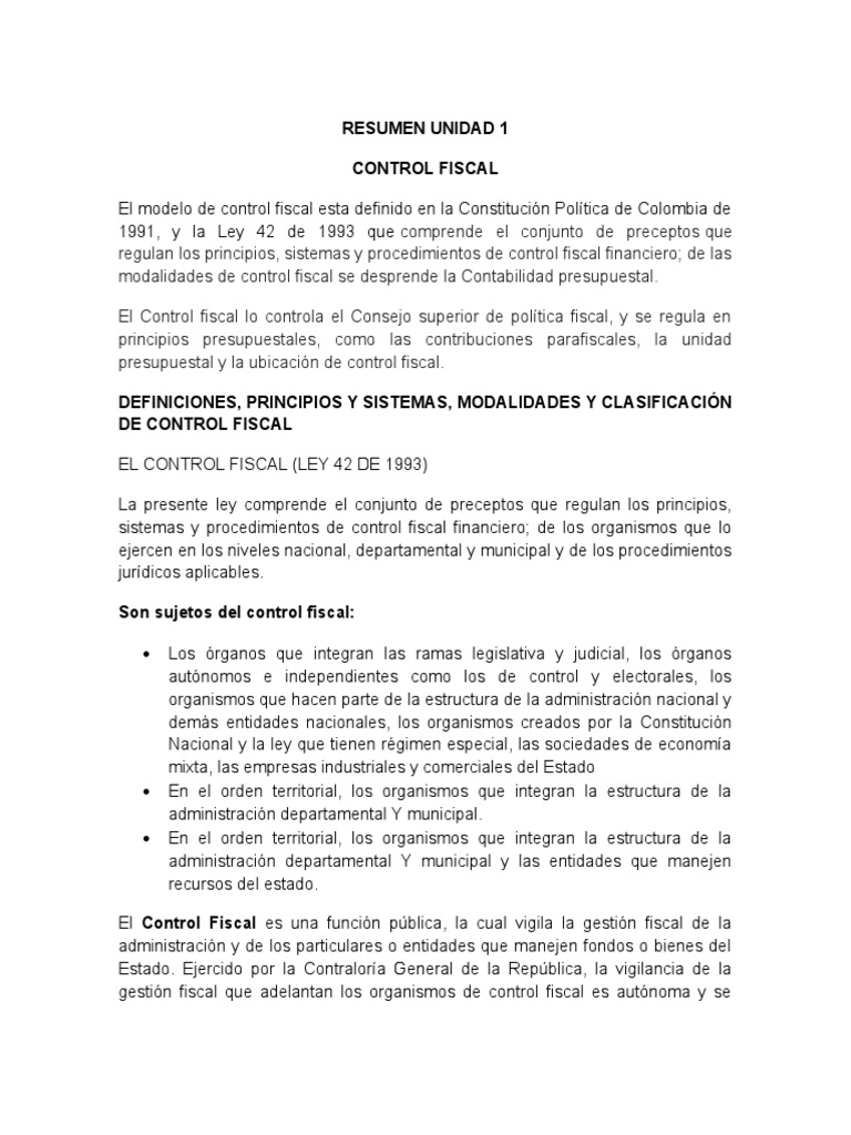 Control Fiscal | PDF | Presupuesto | Gobierno