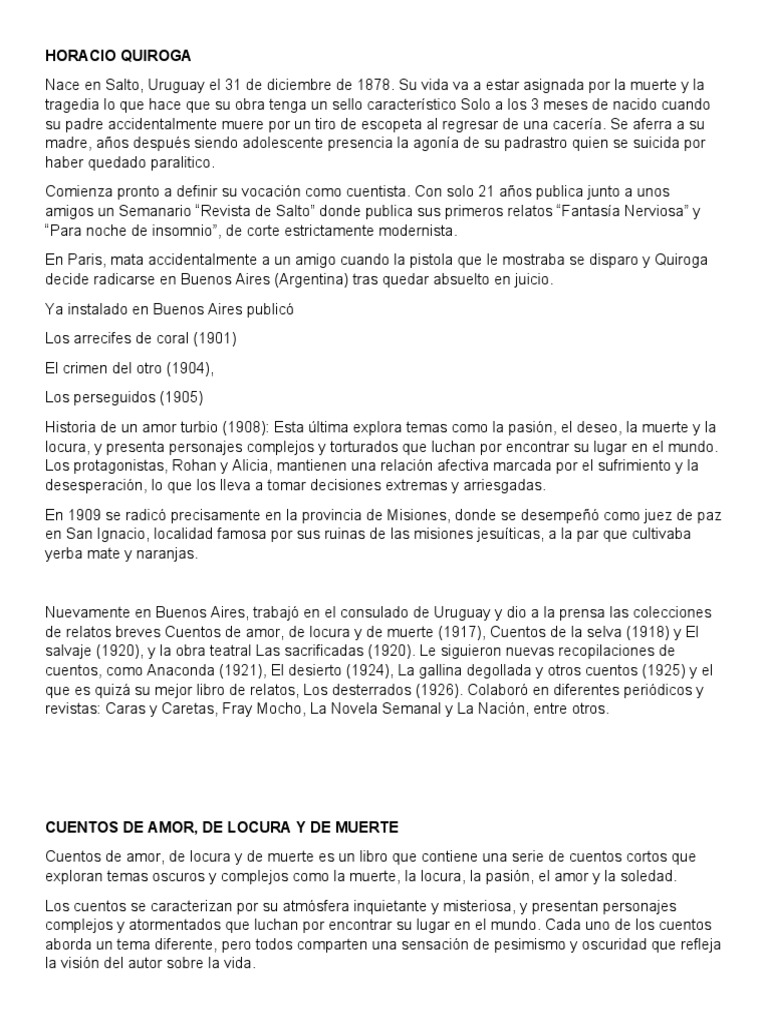 Horacio Quiroga | PDF