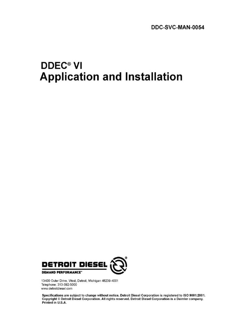 DDEC VI A&I Manual | PDF