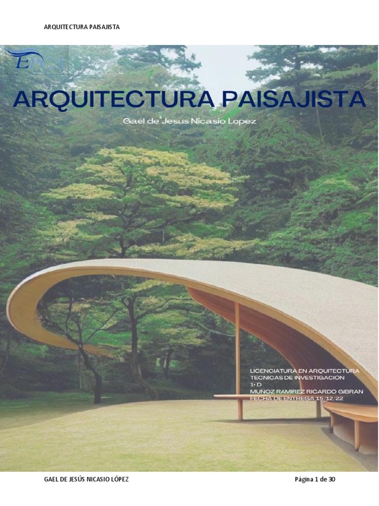 Gael de Jesus Nicasio Lopez-Arquitectura Paisajista | PDF | Entorno ...