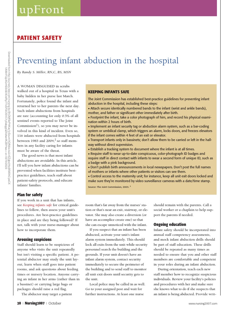 Preventing Infant Abduction in The Hospital.17-2 | PDF | Patient Safety ...