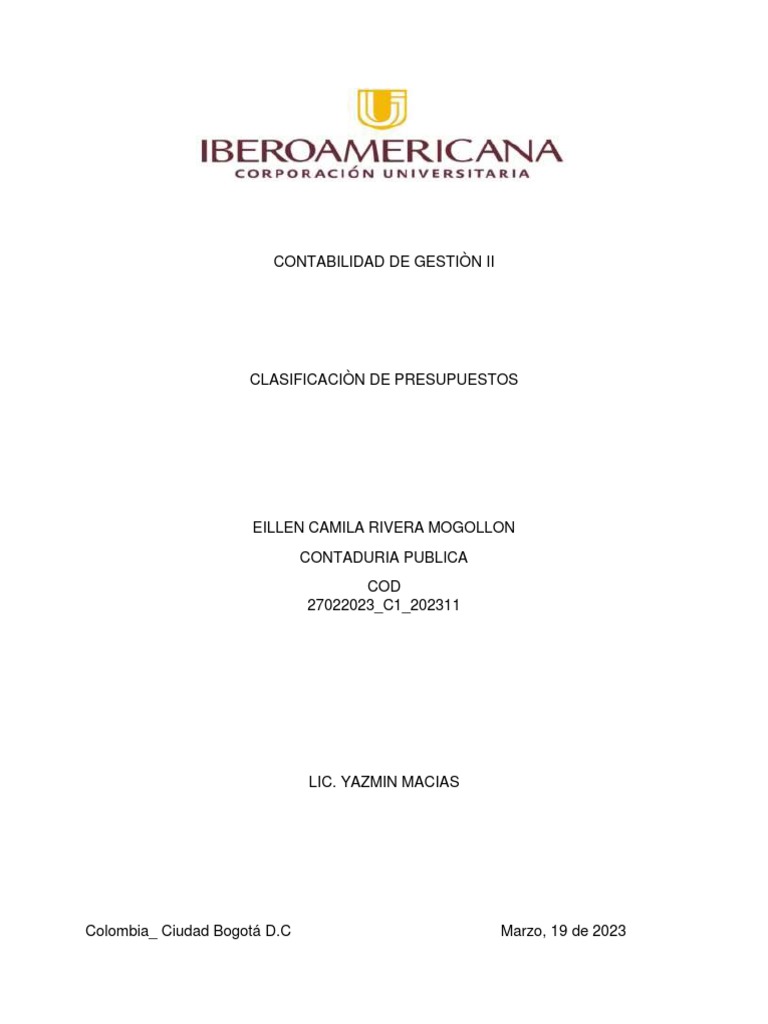 Clasificacion de Presupuestos | PDF | Presupuesto | Economias