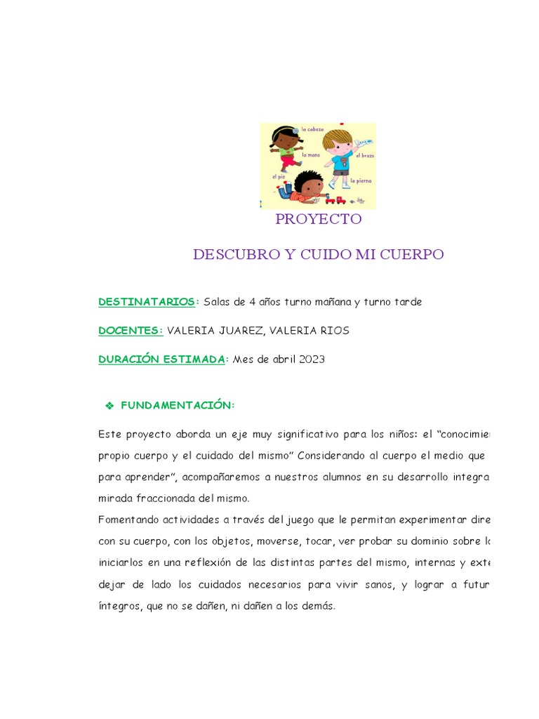 Proyecto Cuerpo Humano 2023 | PDF | Escritura