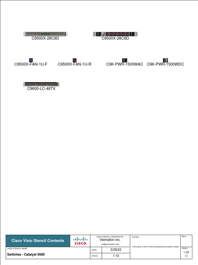 Switches - Catalyst 9000 Index Sheet For Visio Icons | PDF ...