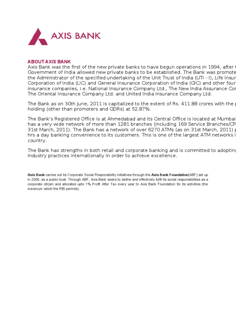 Axis Bank | PDF | Corporate Law | Institutional Investors