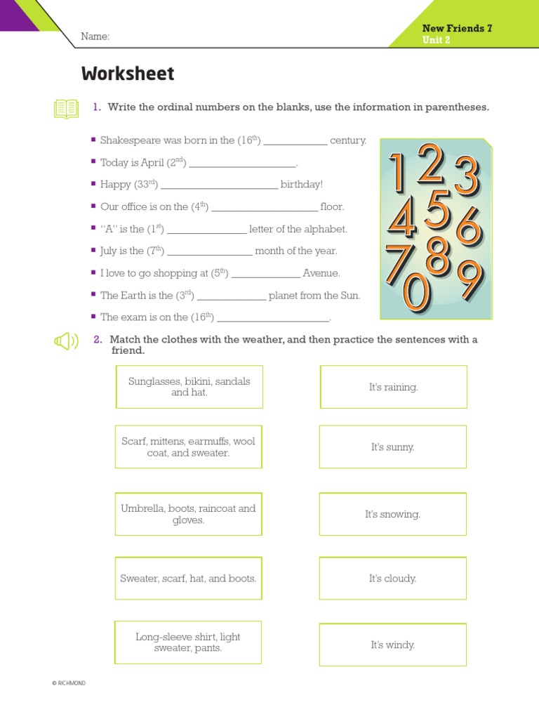 Worksheet: Name | PDF | Trousers | Clothing