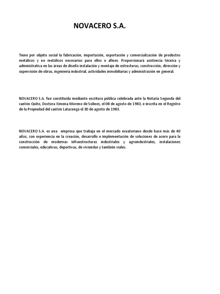 Informe Financiero Novacero S.A. 2023 | PDF | Estado de resultados ...