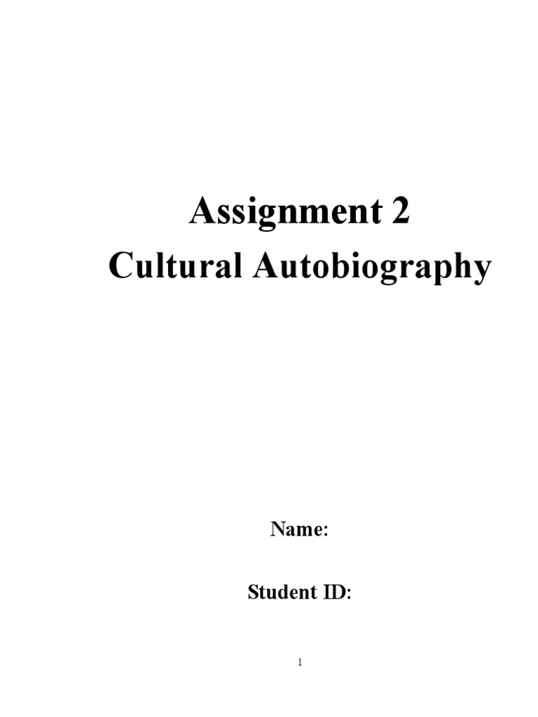 Cultural Autobiography SD | PDF | Identity (Social Science) | Family