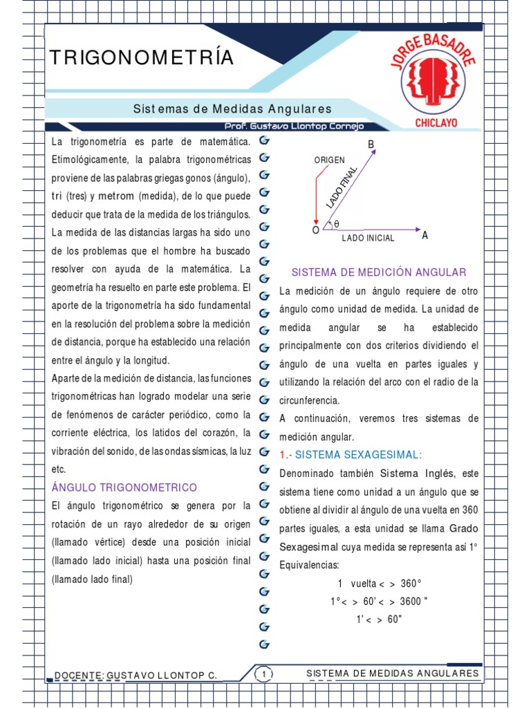 Sistema de Medidas Angulares | PDF | Trigonometría | Ángulo