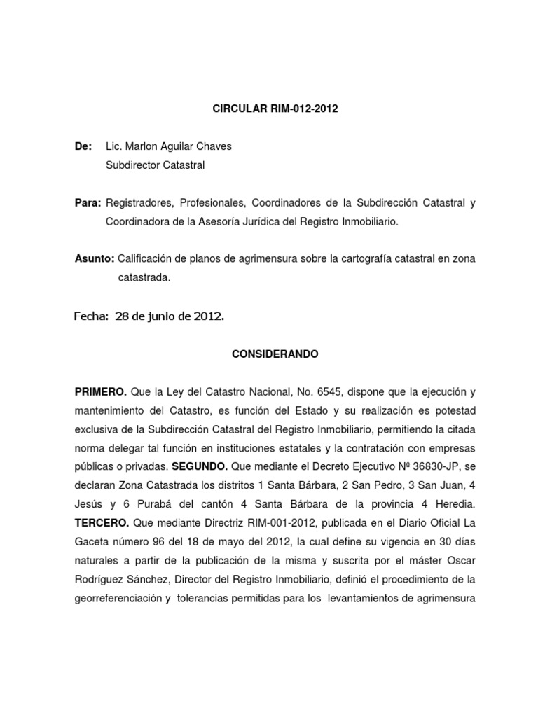 Circular Rim-012-2012 | PDF | Sistema de información geográfica ...