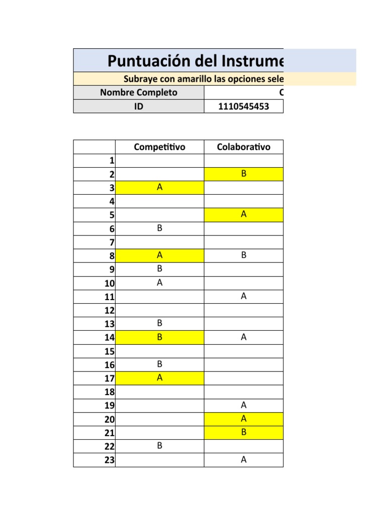 Puntuación Del Instrumento de Thomas Kilmann | PDF