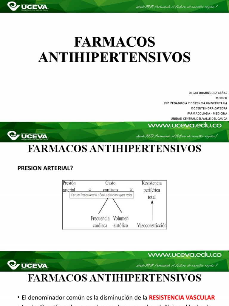 Fármacos Antihipertensivos: Clasificación y Uso | PDF | Angiotensina ...