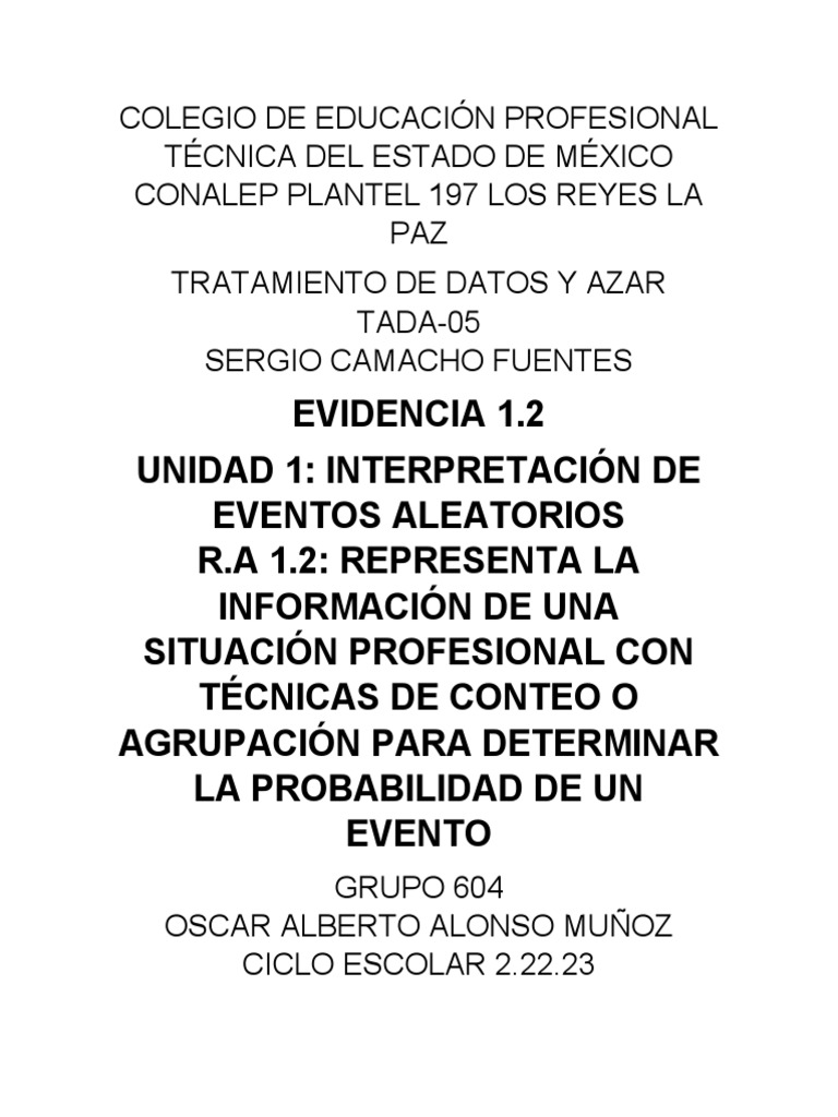 Ejercicios Camacho 1.2 | PDF