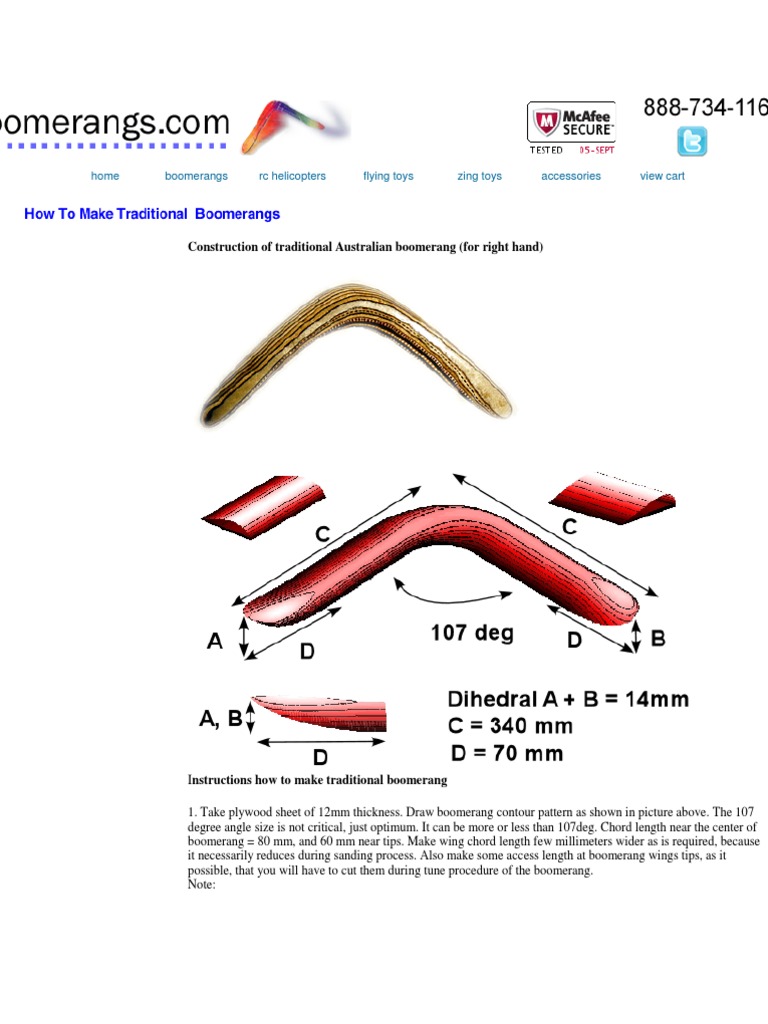 How To Make Boomerangs | PDF | Lift (Force) | Aerospace Engineering
