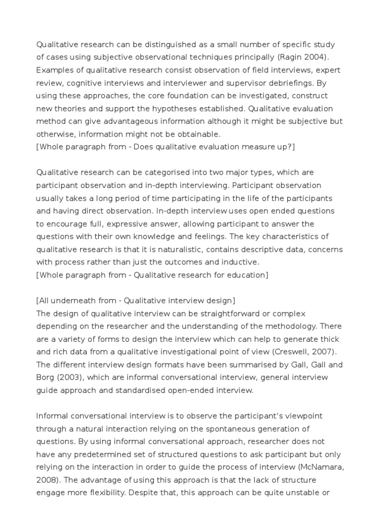 Qualitative Interview Design Methods | PDF | Qualitative Research | Interview