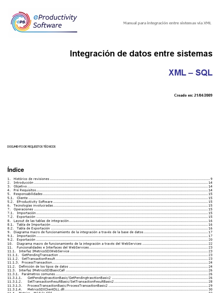 Integración de Datos Entre Sistemas: XML - SQL | PDF | Xml | Ingeniería de Sistemas