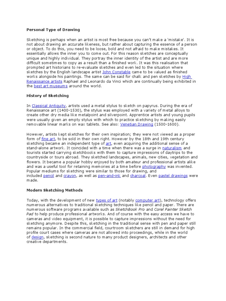 Drawing and Sketching | PDF | Drawing | The Arts