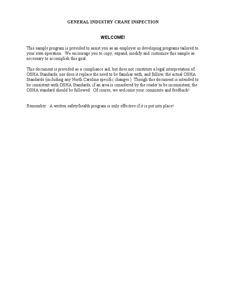 Crawler Locomotive and Truck Cranes Inspection | Download Free PDF ...