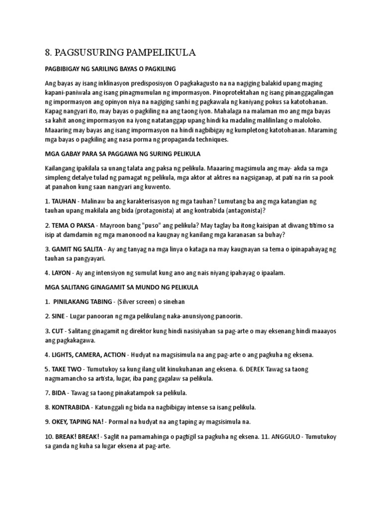Pagsusuring Pampelikula | PDF