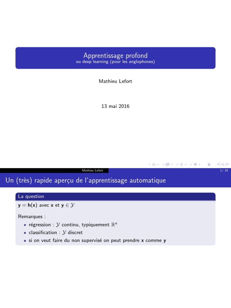 Introduction à l'apprentissage profond | PDF | Apprentissage ...