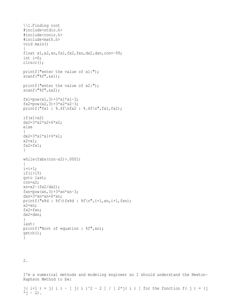 C-Newton Rapson Method | PDF | Areas Of Computer Science | Algorithms