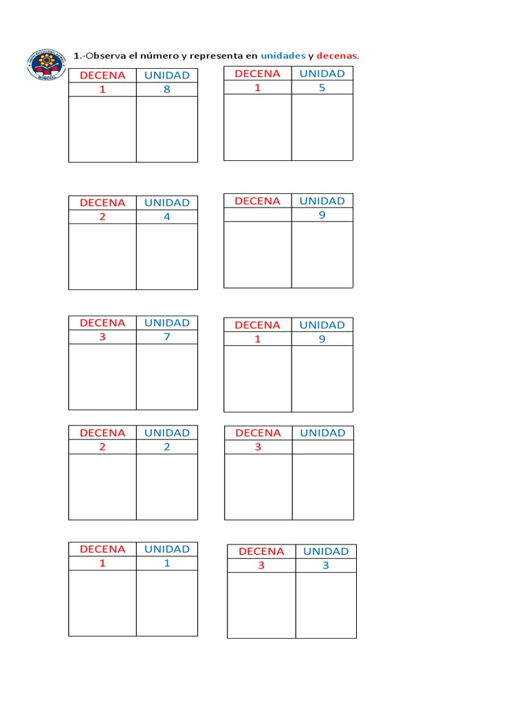 Guia de Unidad y Decena | PDF