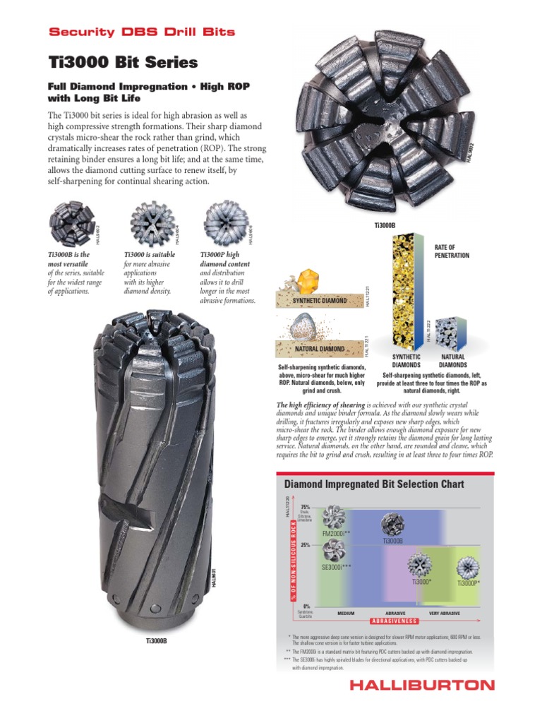 Ti3000 Bit Series: Security DBS Drill Bits | PDF | Diamond | Abrasive