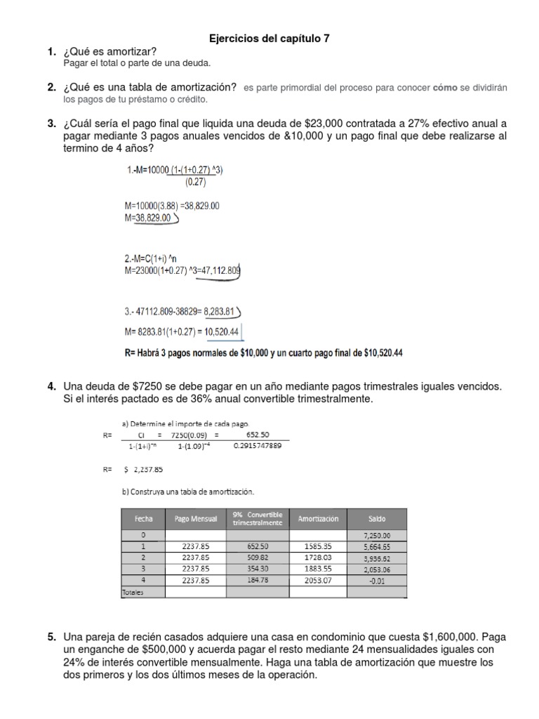 Ejercicios Del Capítulo 7 | PDF