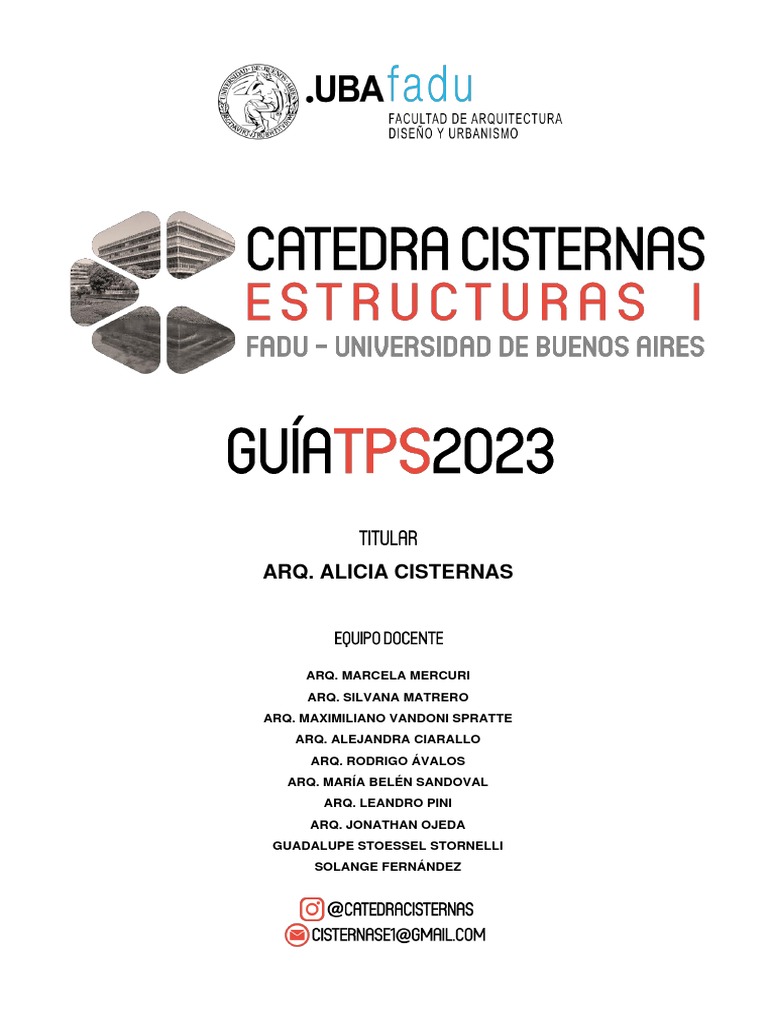 E1 Cisternas - Uba Fadu - 2023 - Guia de Tps | PDF | Viga (Estructura) | Doblar