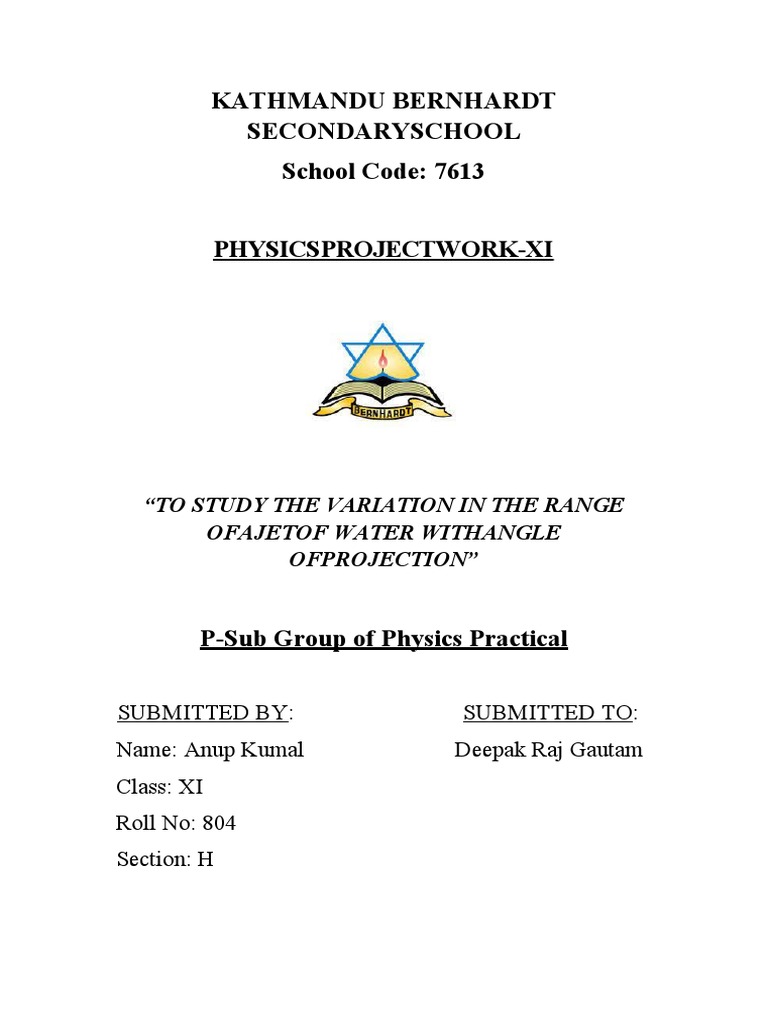 Physics Project Work | PDF