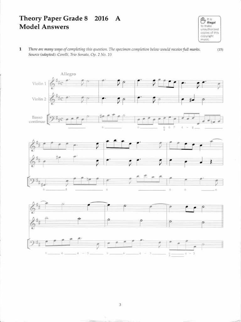 ABRSM 2016 Grade 8 Theory Answers | PDF