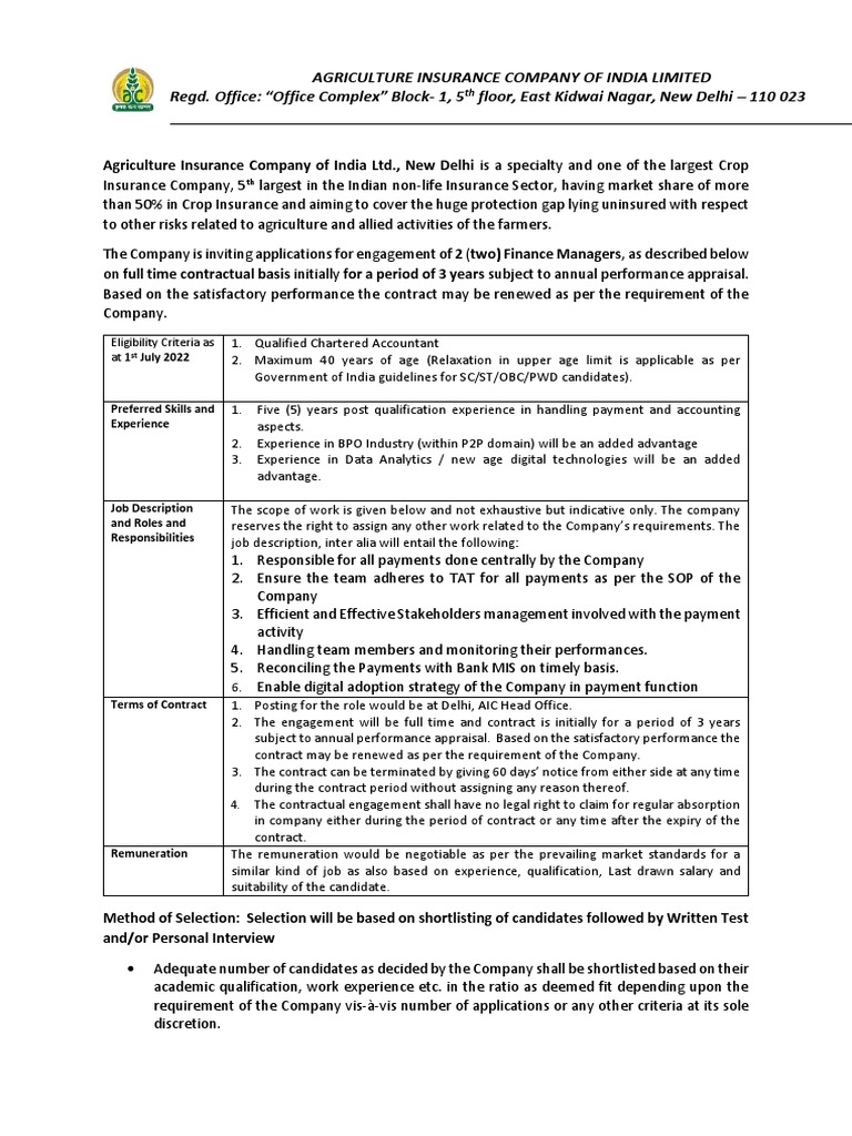 Finance Manager - Detailed Adv | Download Free PDF | Insurance
