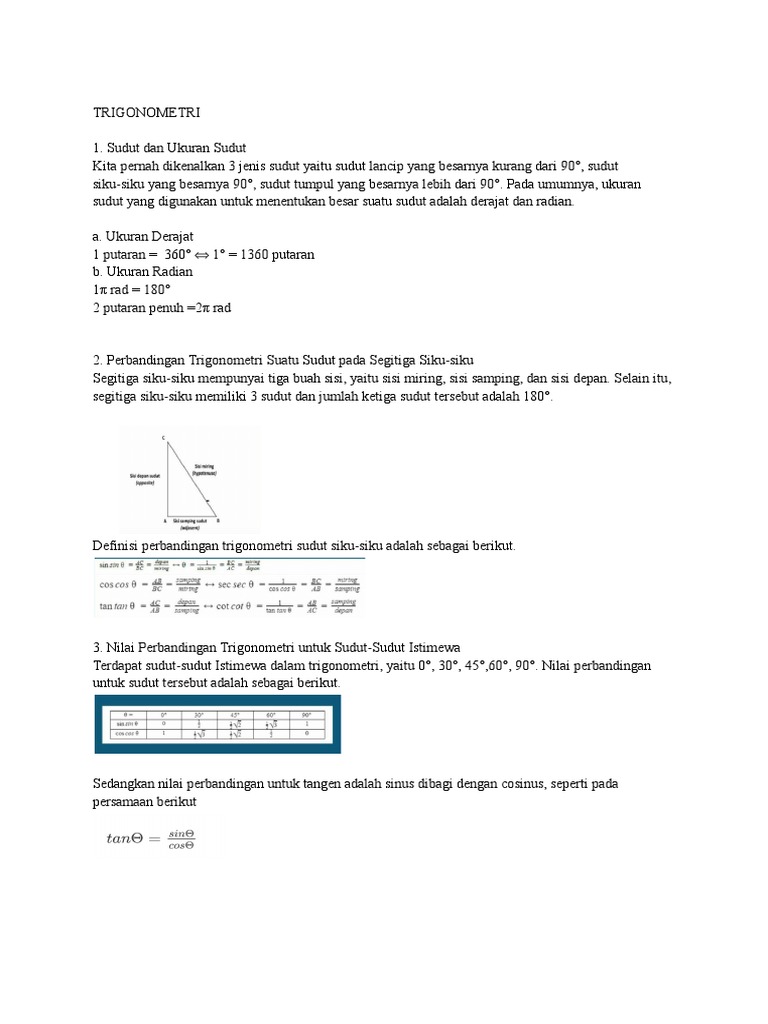 Materi Trigonometri Kelas X | PDF