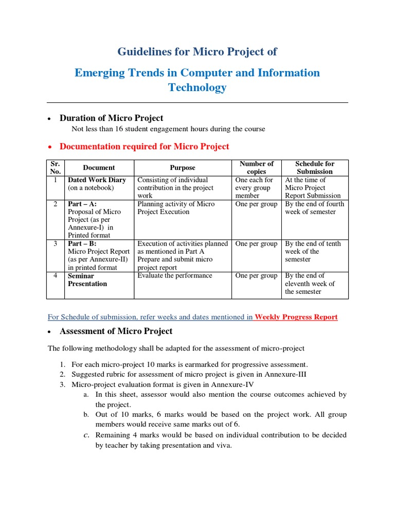 ETI 22618 Micro Project Guidelines and Report Format | PDF