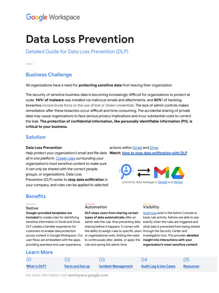 Data Loss Prevention (DLP) - Google Workspace - Y22 | PDF | Gmail | Computing