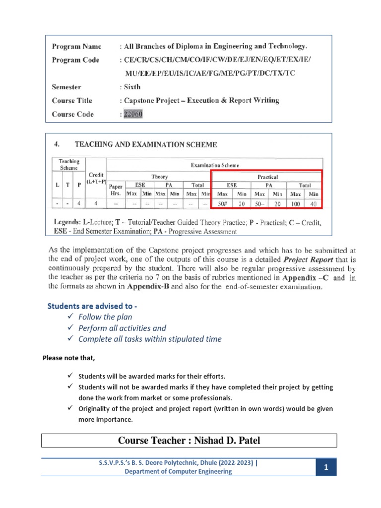 Capstone Project Execution PA and ESE 2022-2023 | PDF | Computing