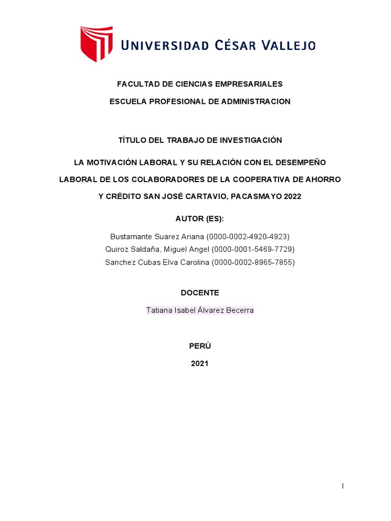 Bustamante Suarez Ariana (0000-0002-4920-4923) Quiroz Saldaña, Miguel ...