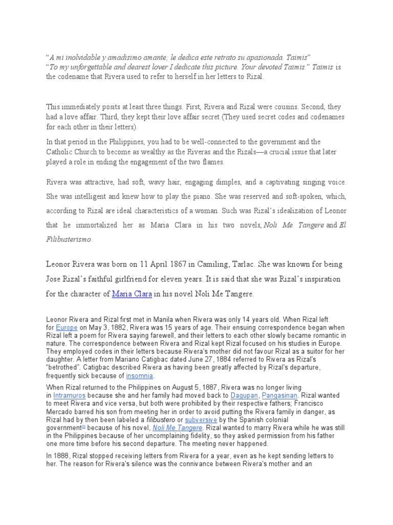 LEONOR RIVERA All About Her | PDF