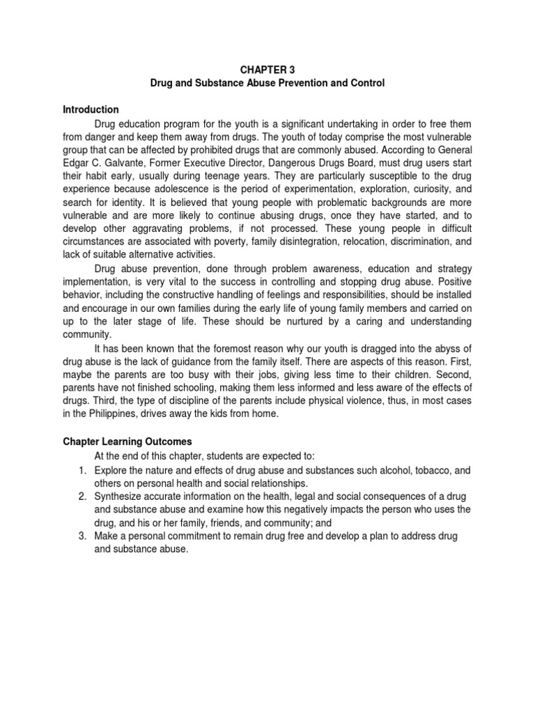 Drug and Substance Abuse Prevention and Control | PDF | Lifestyle