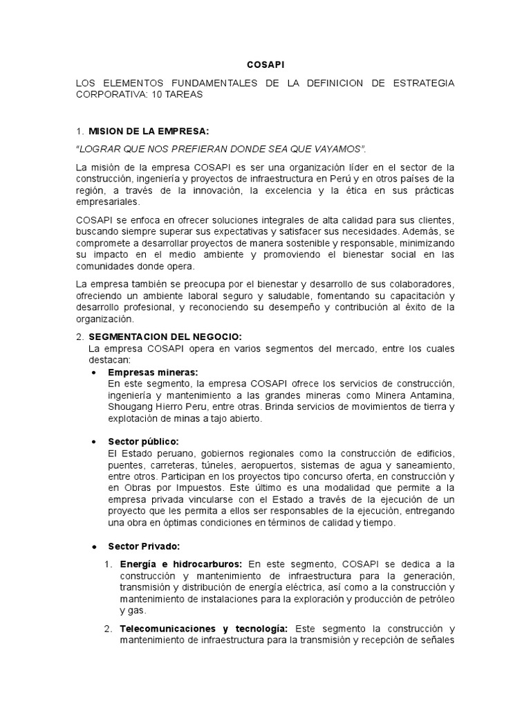 Cosapi 10 Elementos Grupo 1 | PDF