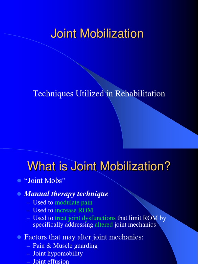 Joint Mobilization | PDF