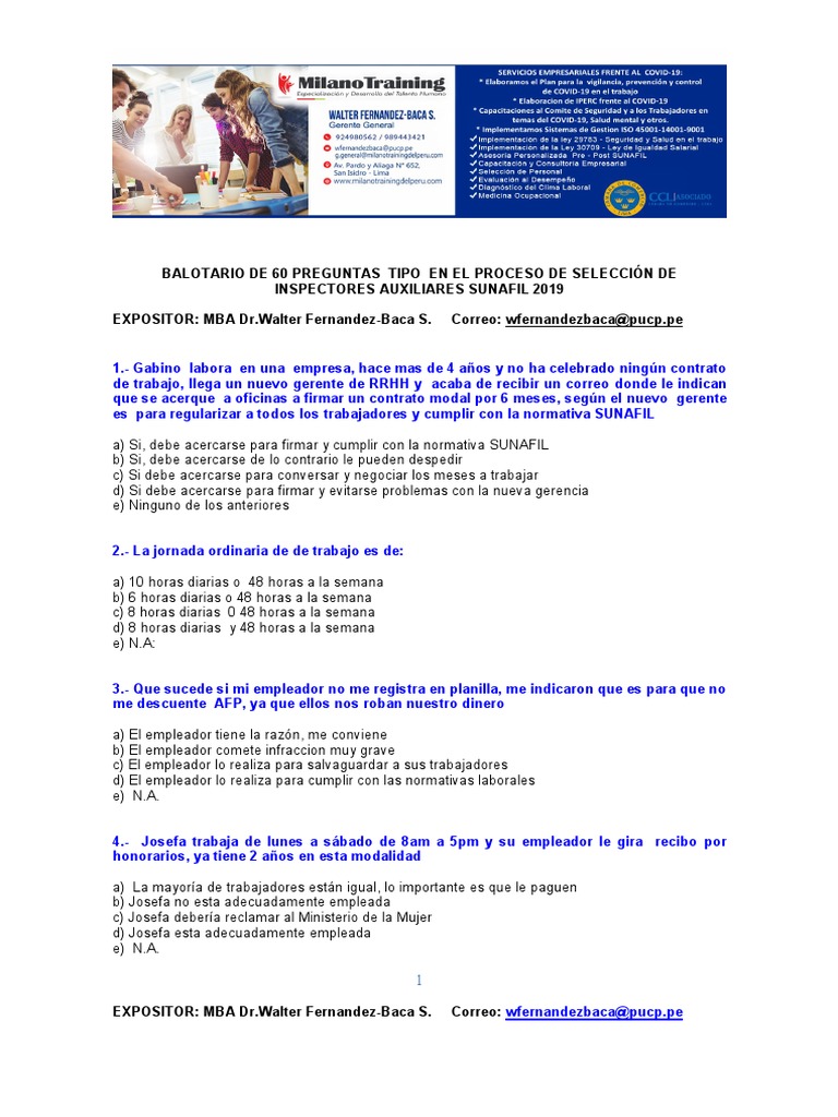 Balotario 60 Preguntas 2020 - Sin Solucionario Dr. Walter Fernandez ...