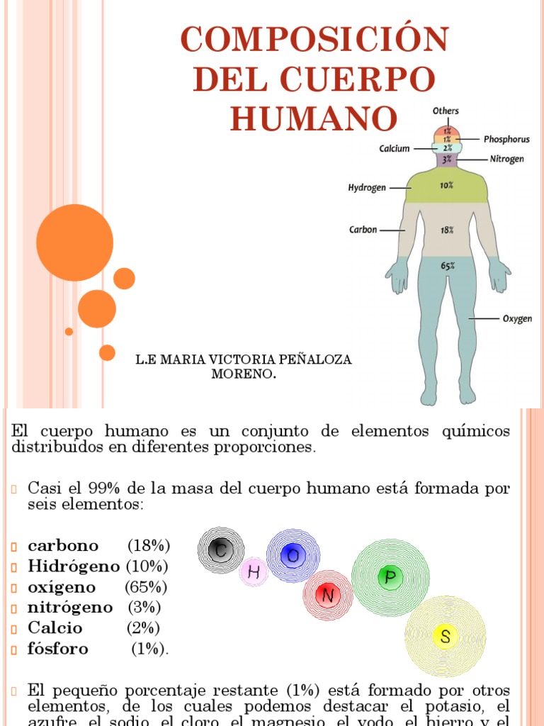 Composición química del cuerpo humano | PDF | Elementos químicos | Agua