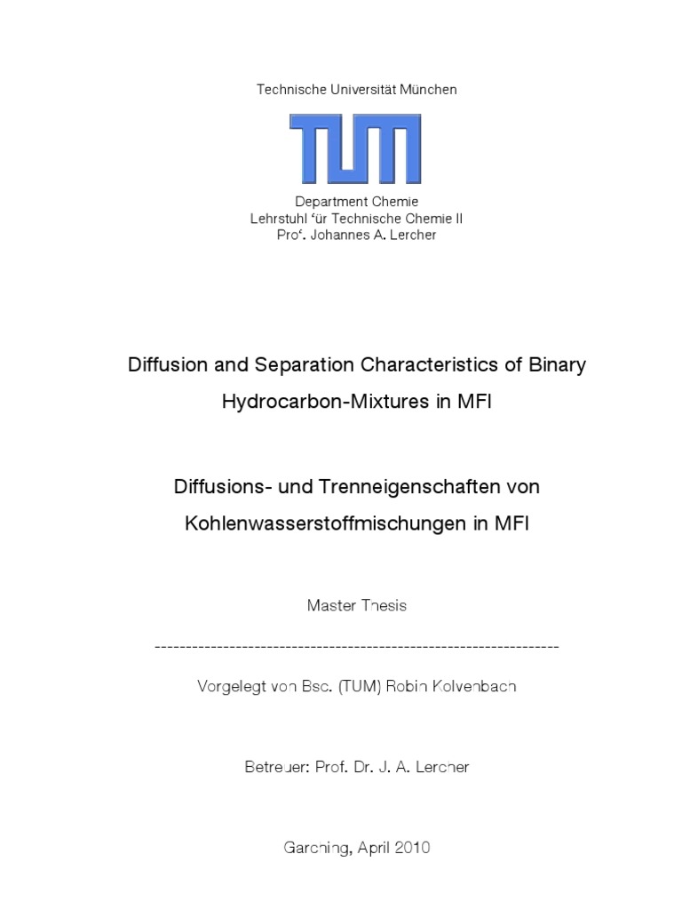 Masterarbeit Robin Kolvenbach Mit Anhang | PDF | Adsorption | Zeolite