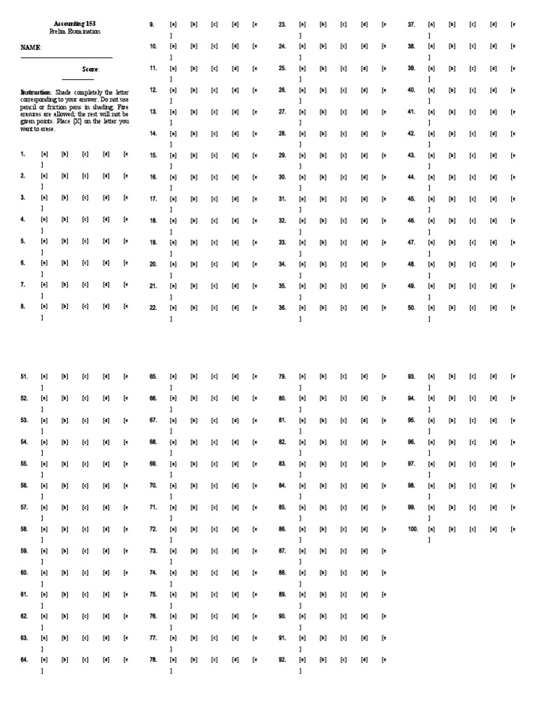 Cis Prelim Answer Sheet | PDF