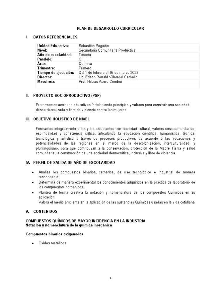 PDC Formato 2023-1 | PDF