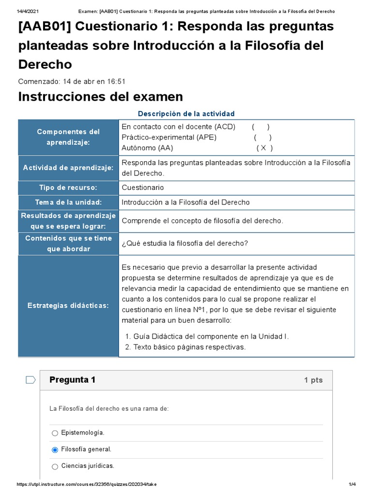 Examen - (AAB01) Cuestionario 1 - Responda Las Preguntas Planteadas Sobre Introducción A La ...