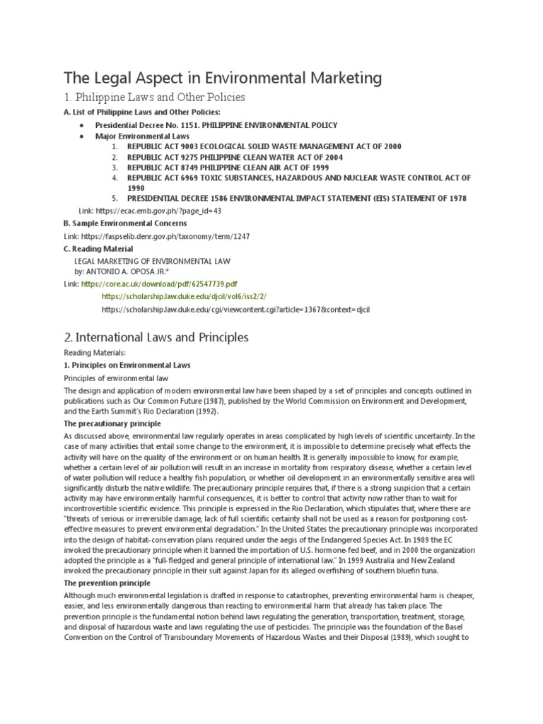 The Legal Aspect in Environmental Marketing | PDF | Sustainability ...